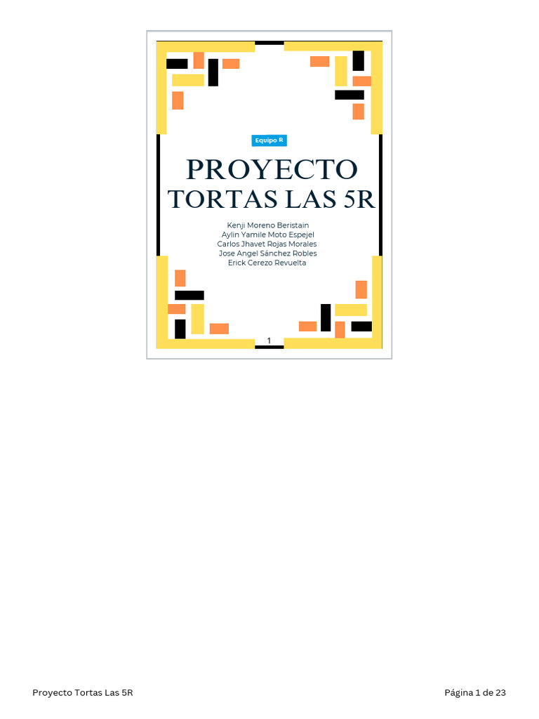 Proyecto Tortas Las 5R {1} | PDF | Gestión de proyectos | Calidad (comercial)