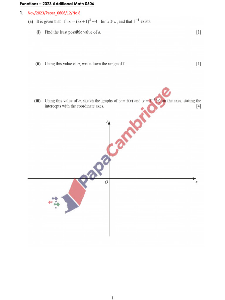 2023 Functions Add Math 0606 | PDF