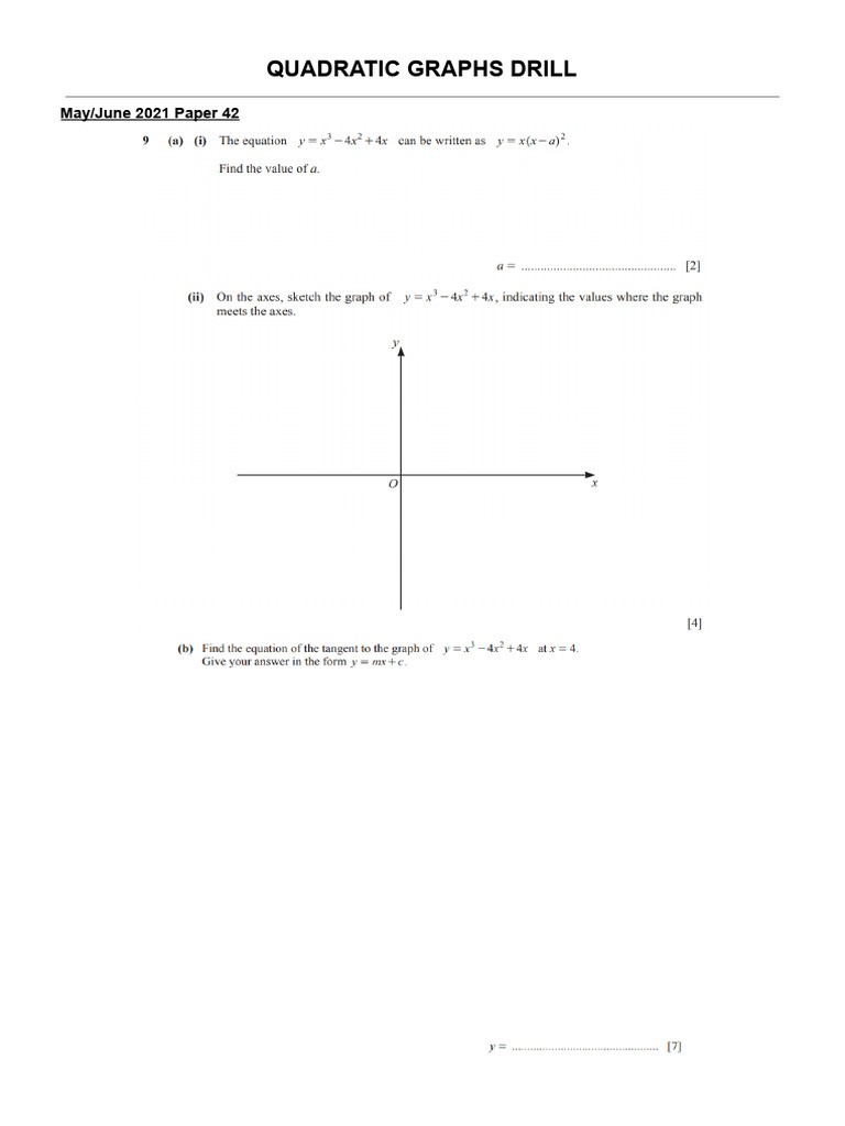 Quadratic Equations Seatwork With Mark Scheme | PDF