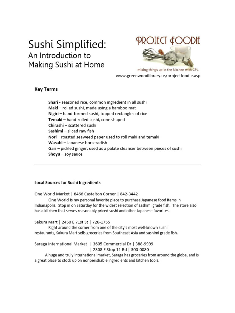 Sushi Simplified. An Introduction To Making Sushi at Home Author ...