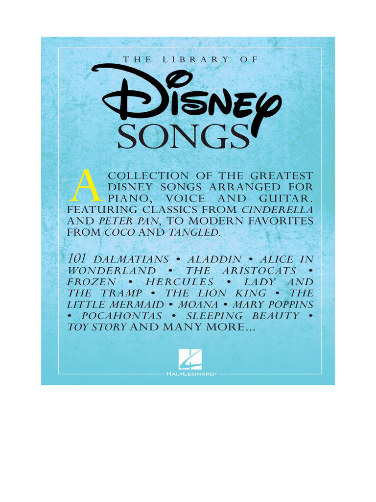 Disney Songbook: Lyrics & Music | PDF | The Walt Disney Company