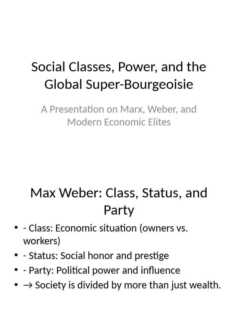 Social Classes and Global Economic Power | PDF