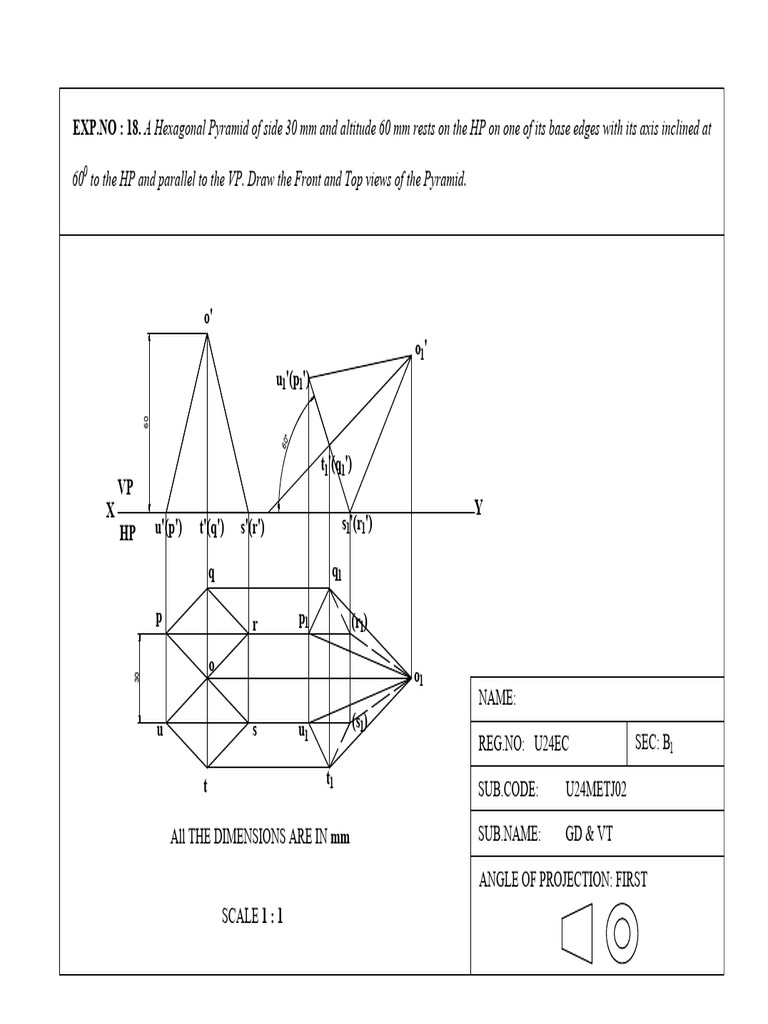 Hexagonal Pyramid Projection Guide | PDF