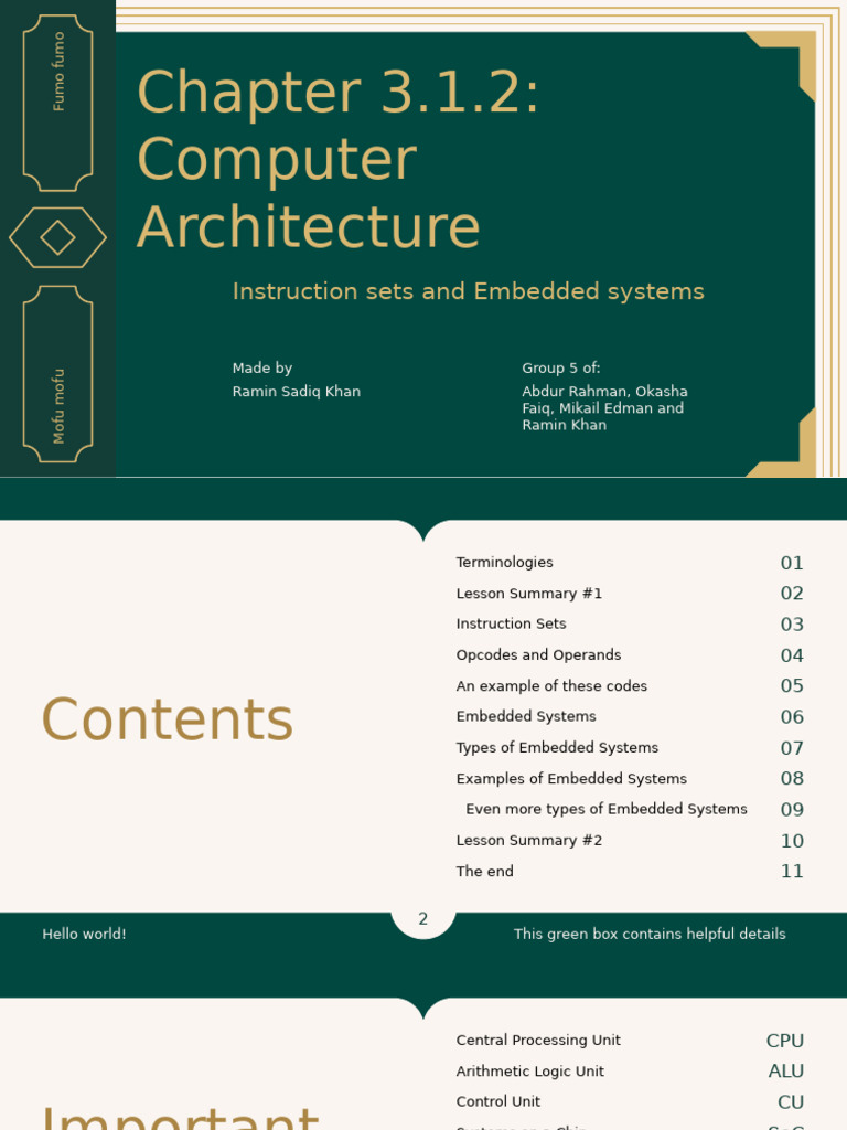 Chapter 3.1.2 - Computer Architecture (Final) | PDF | Central Processing Unit | Embedded System