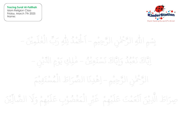 Tracing Al Fatihah | PDF