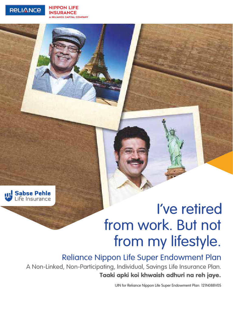 RNL Super Endowment Plan Brochurengi76yub | PDF | Insurance | Interest