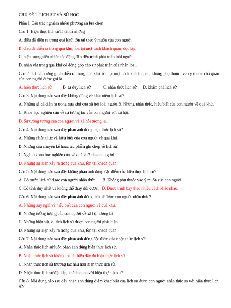 ĐỀ CUONG GIUA HKI 10 | PDF