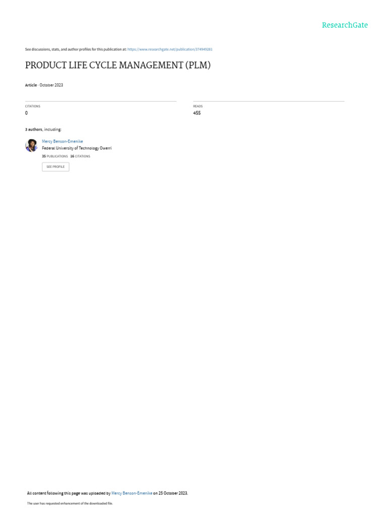 Product Lifecycle Management | PDF | Product Lifecycle