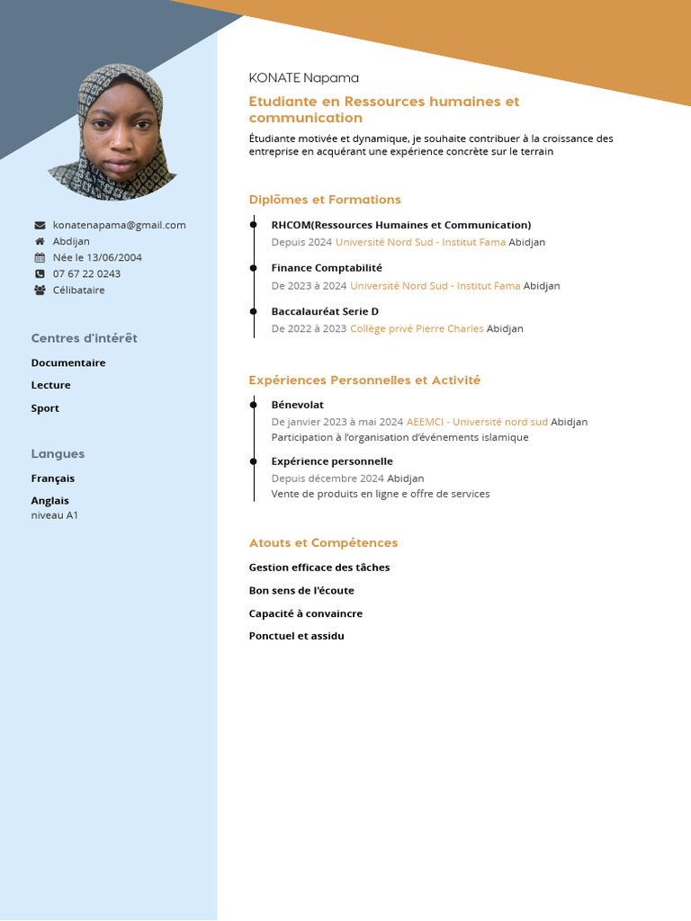 CV de Napama KONATE - Étudiante RH 2025 | PDF