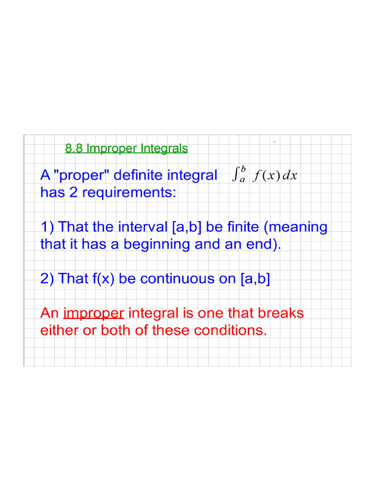 8.8a Improper Integrals | PDF