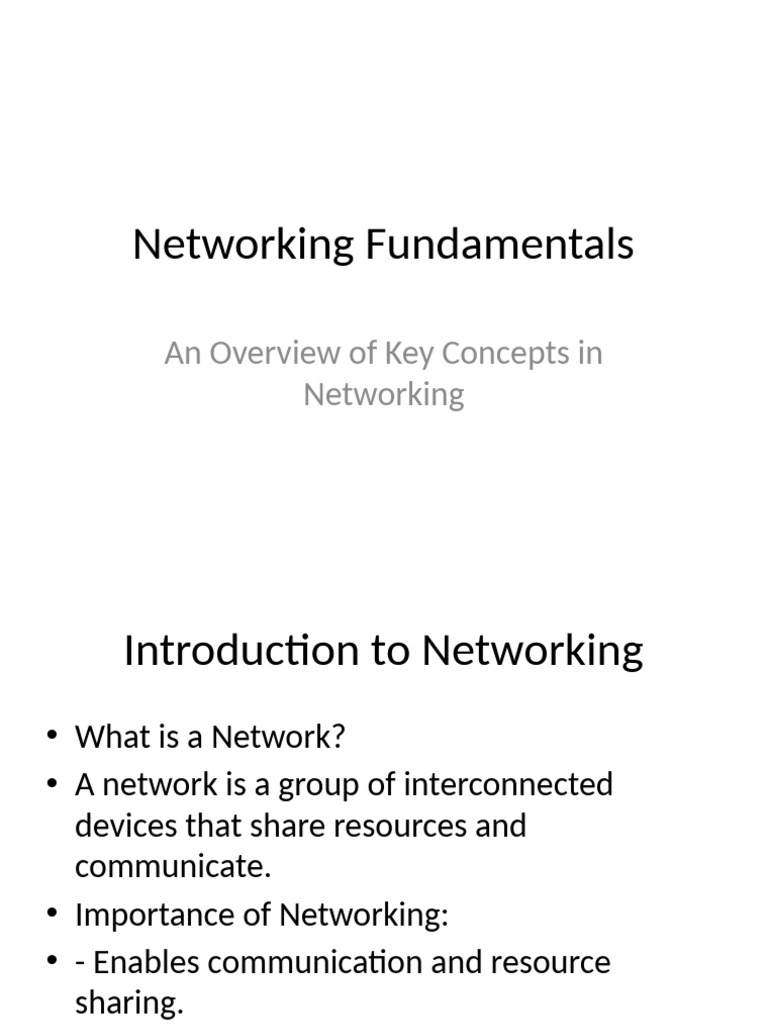 New Networking Fundamentals Presentation | PDF