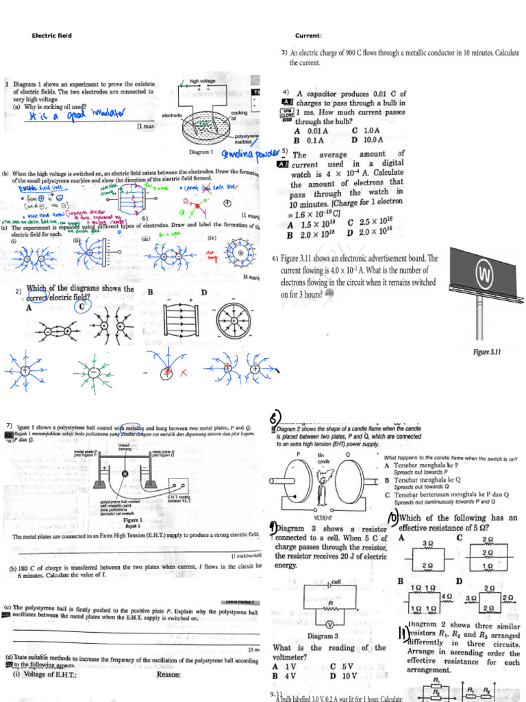 Form 5 - Phy - Chap 3 Electricity - June 2023 - Part 1.1 - W Answers | PDF