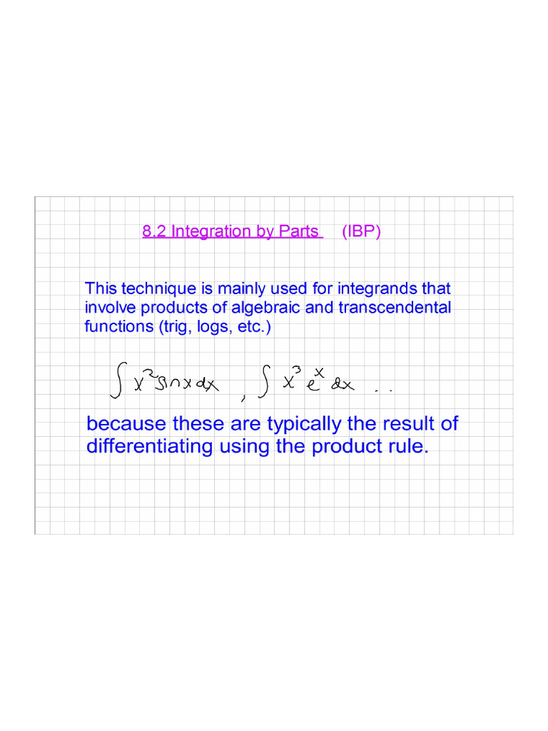8.2 Integration by Parts | PDF