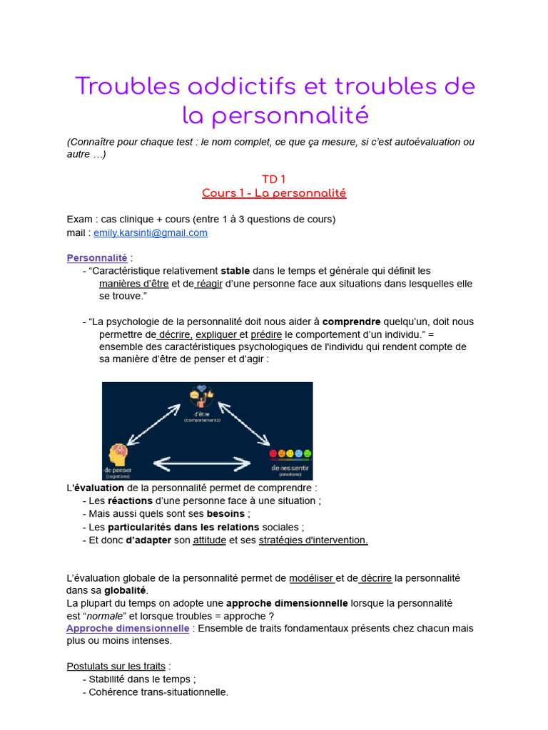 Évaluation des troubles de la personnalité | PDF | Trouble de la ...