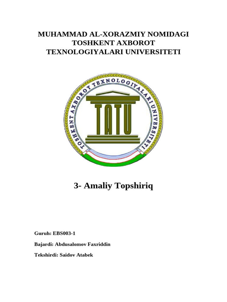3 Amaliy | PDF