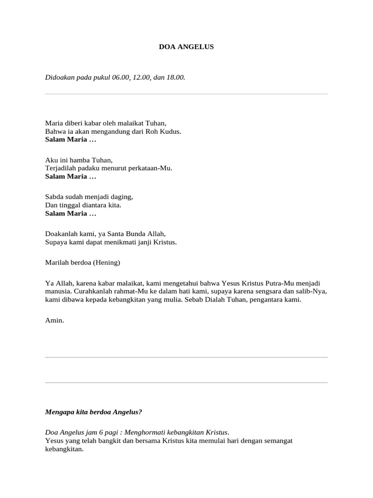 Doa Angelus | PDF