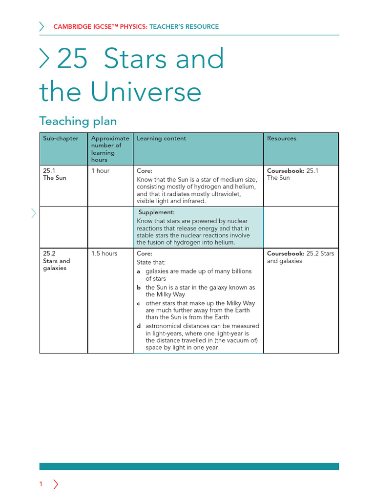 Igcse Physics 3ed Tr Chapter 25 | PDF | Stars | Sun