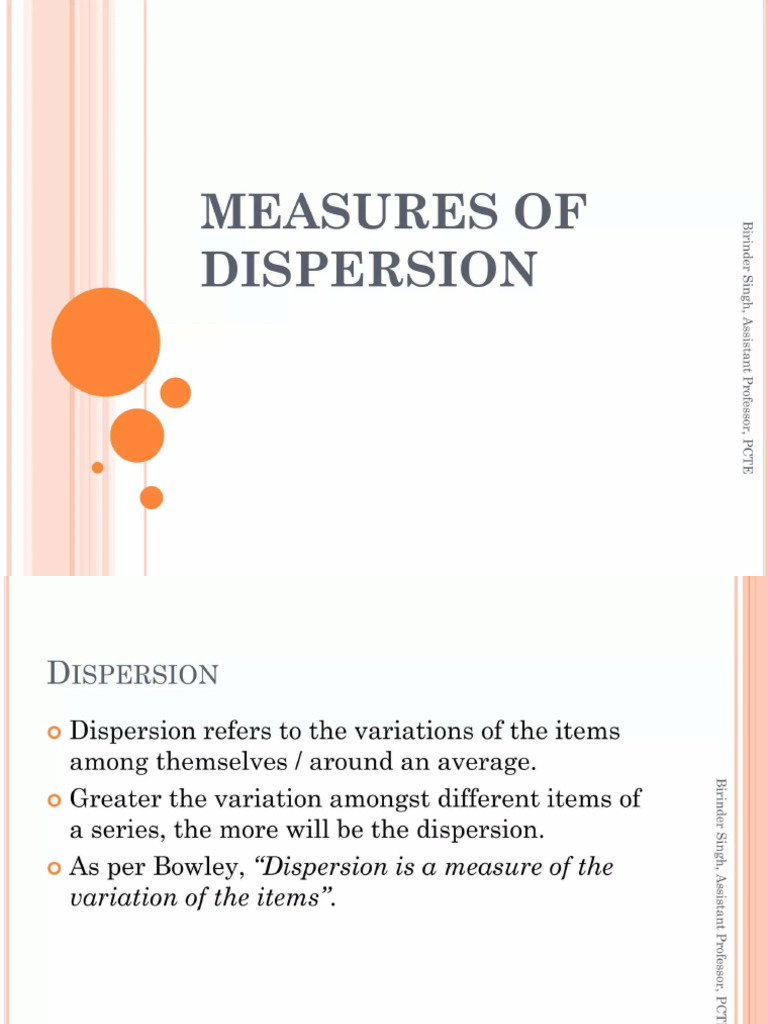 Presentation On Measures of Dispersion | PDF