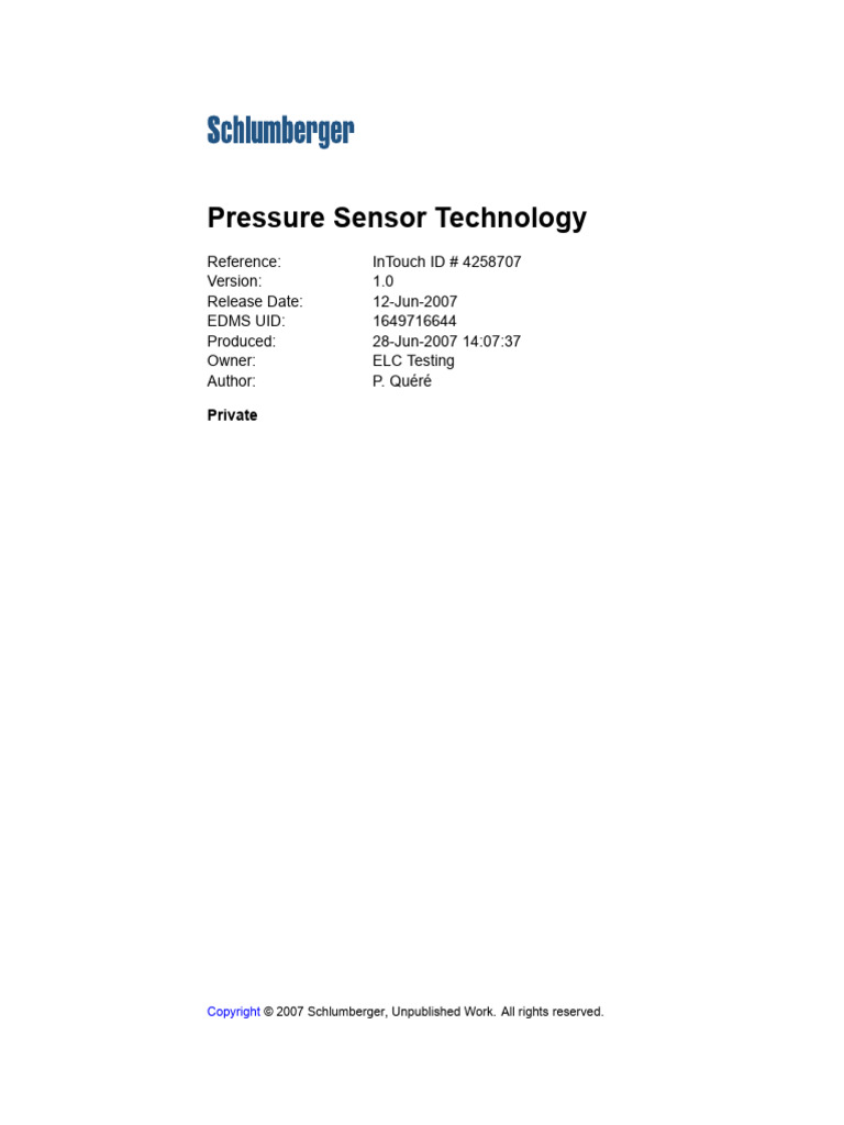 Pressure Sensor Technology | PDF | Pressure Measurement