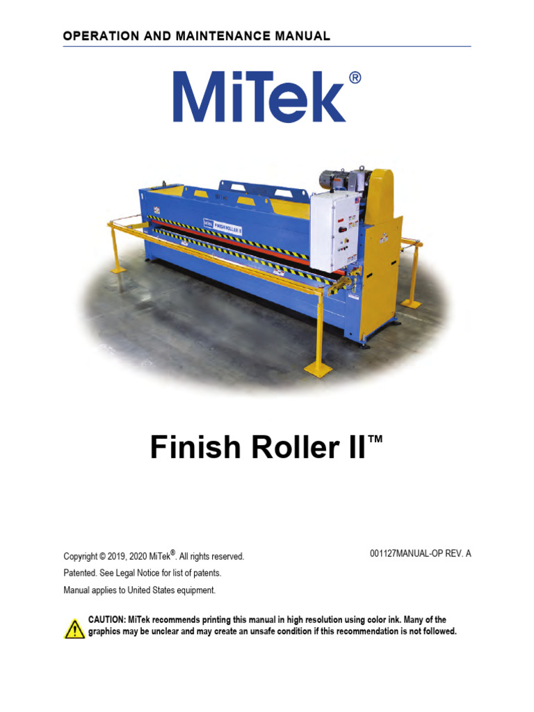 Finish Roller II Operation Manual | PDF | Safety | Occupational Safety ...