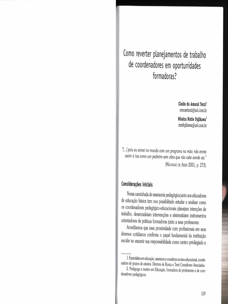 Plano de Trabalho Do Coordenador | PDF