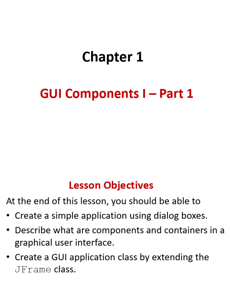 Chapter 1 Intro To GUI - Part 1 - 2 | PDF | System Software | Human–Computer Interaction
