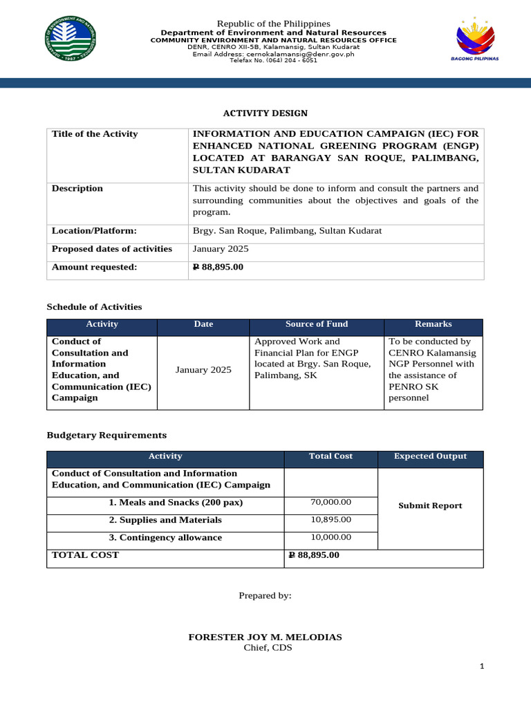 ACTIVITY DESIGN - IEC - Docx | PDF