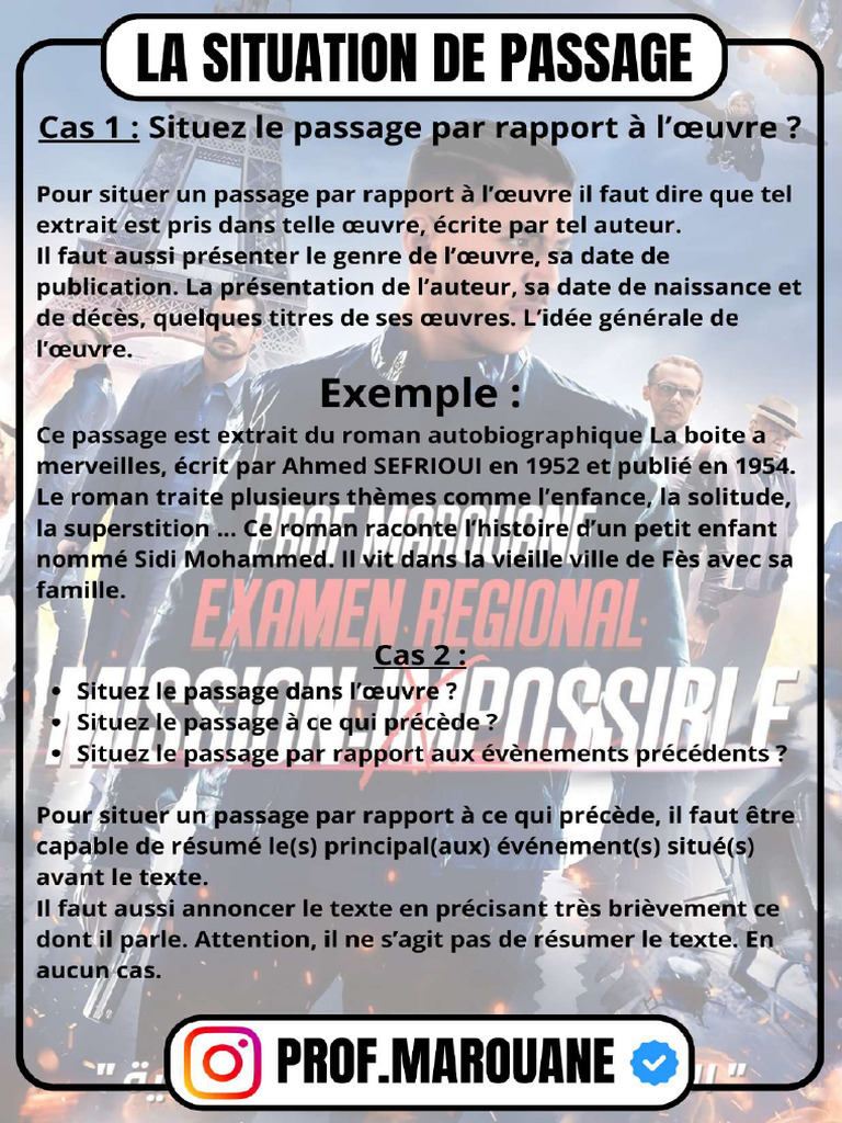 La Situation de Passage PROF.maroUANE | PDF