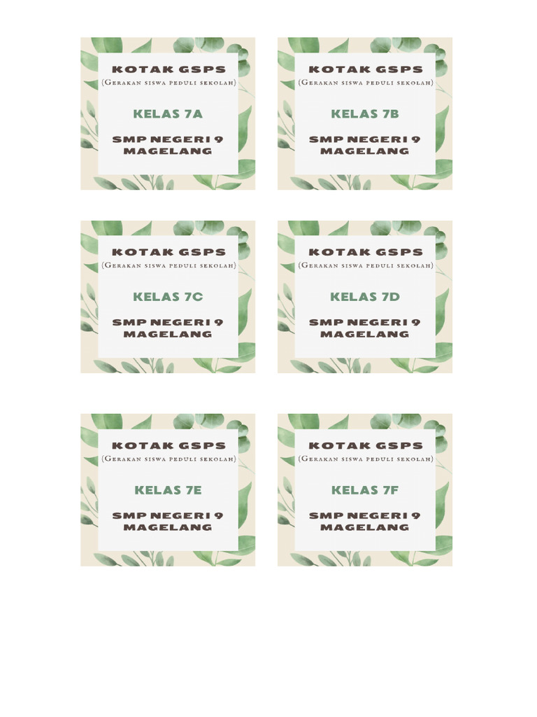 Label Kotak Gsps | PDF