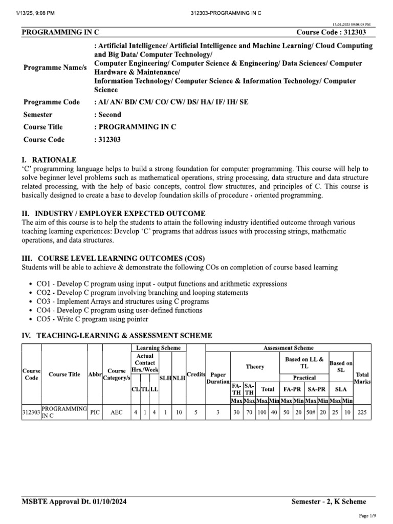 Pic Syllabus | PDF