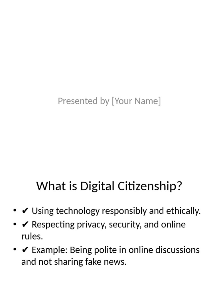 Digital Citizenship Enhanced Presentation | PDF