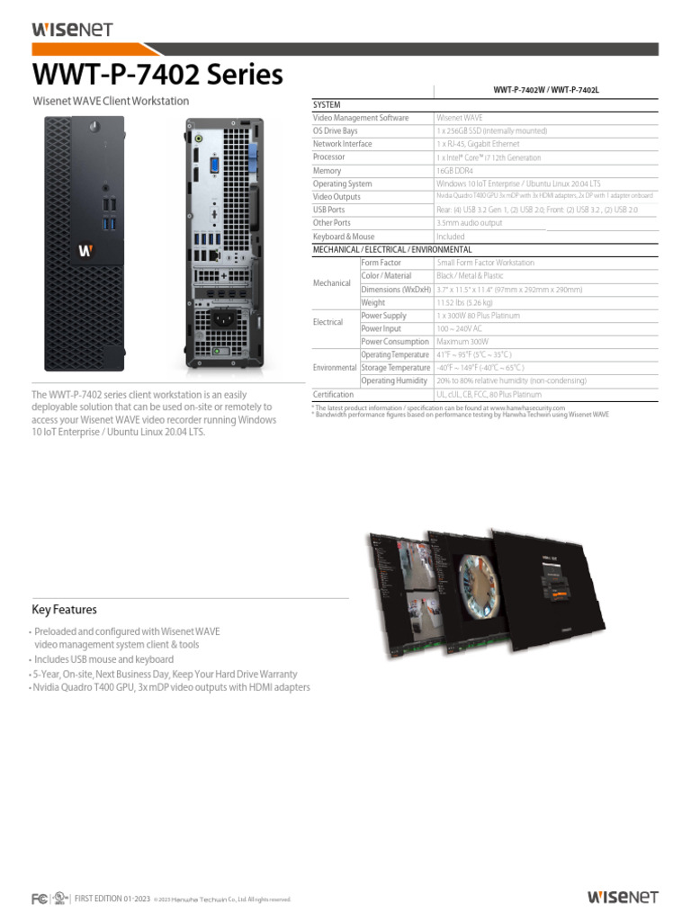 Hoja de Especificaciones WWT-P-7402 | PDF | Usb | Hdmi