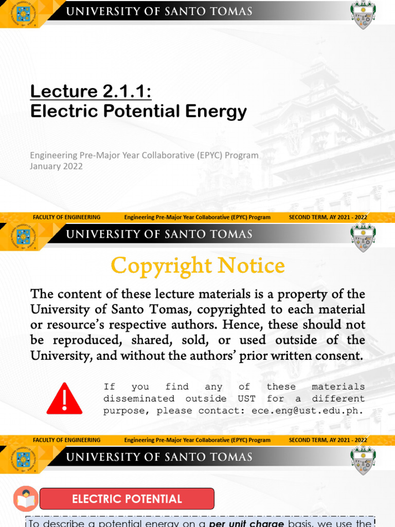 Lecture 2.1.2 - Electric Potential | PDF | Voltage | Electric Field