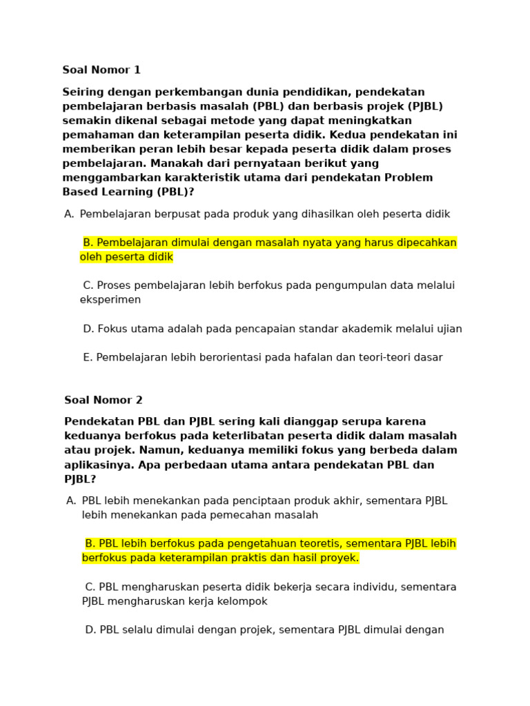 Metode PBL dan PJBL dalam Pendidikan | PDF