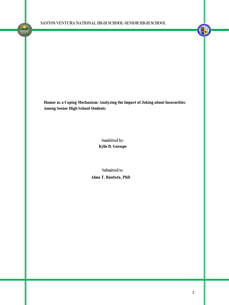 Humor As A Coping Mechanism - PDF KDG | PDF | Bullying | Self Esteem