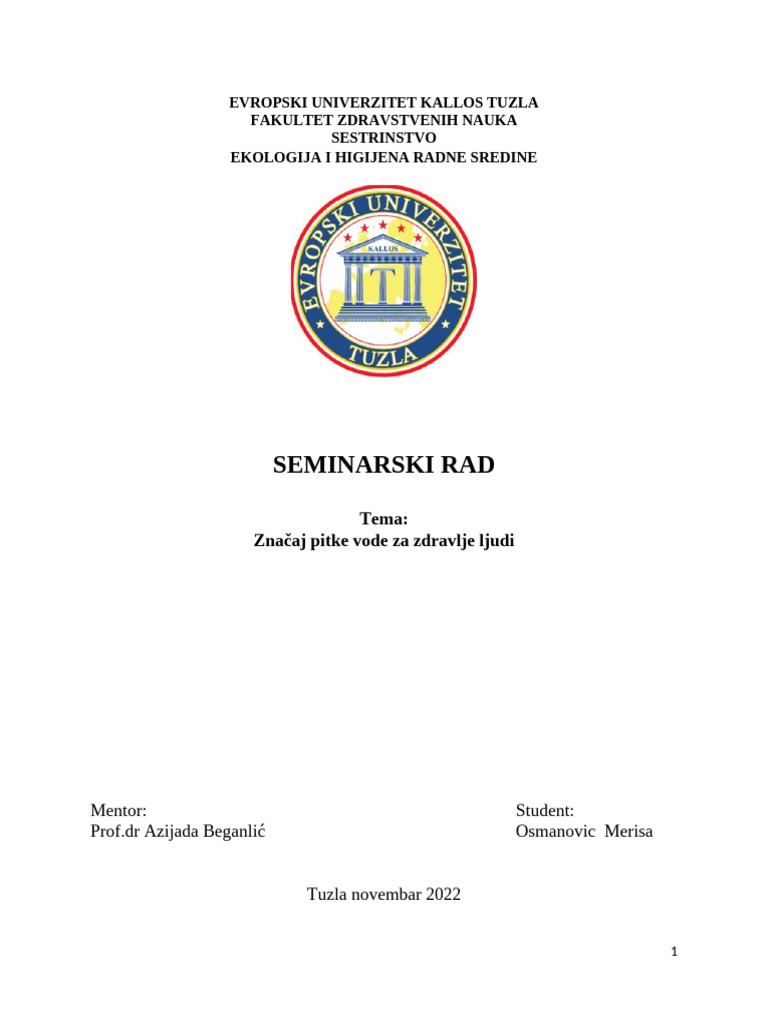 Znacaj Vode | PDF