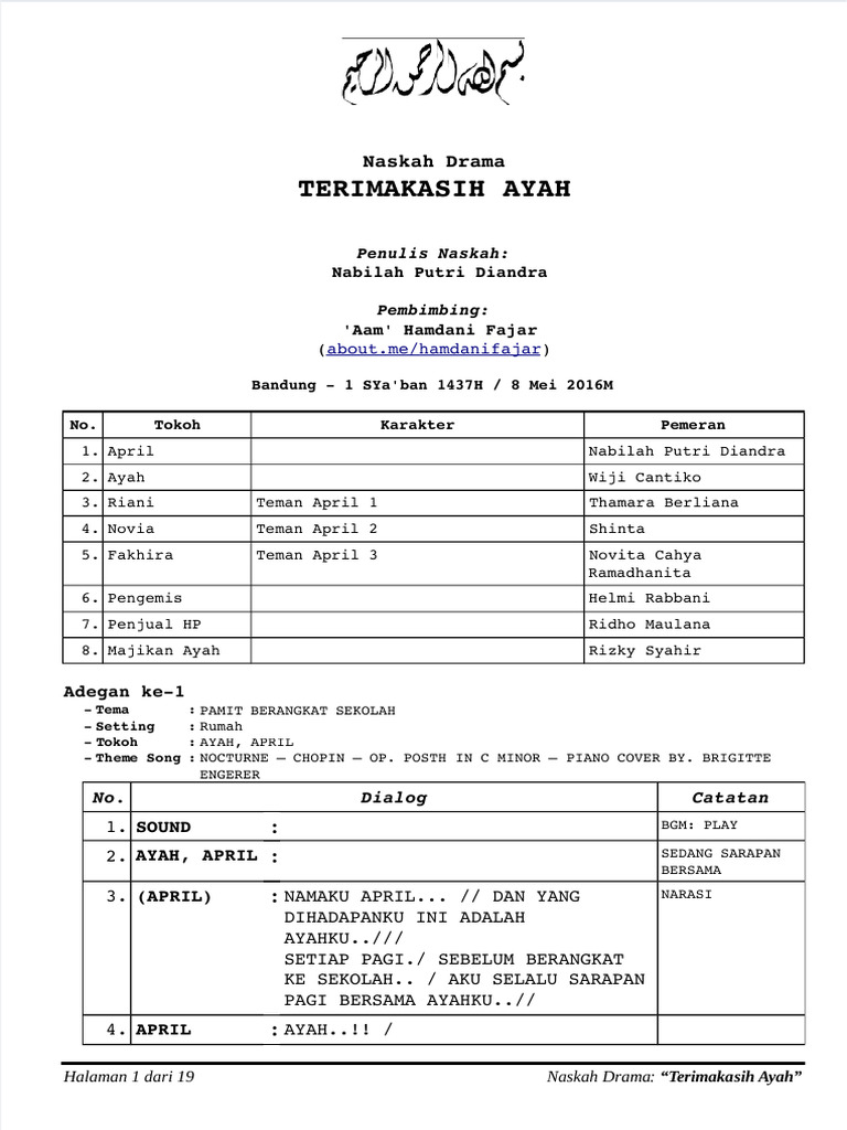 Dokumen.tips Naskah Drama Terimakasih Ayah | PDF