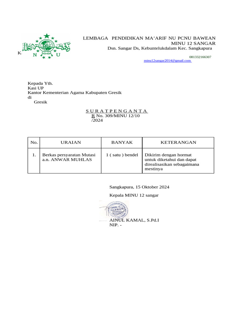 Surat Pengantar | PDF