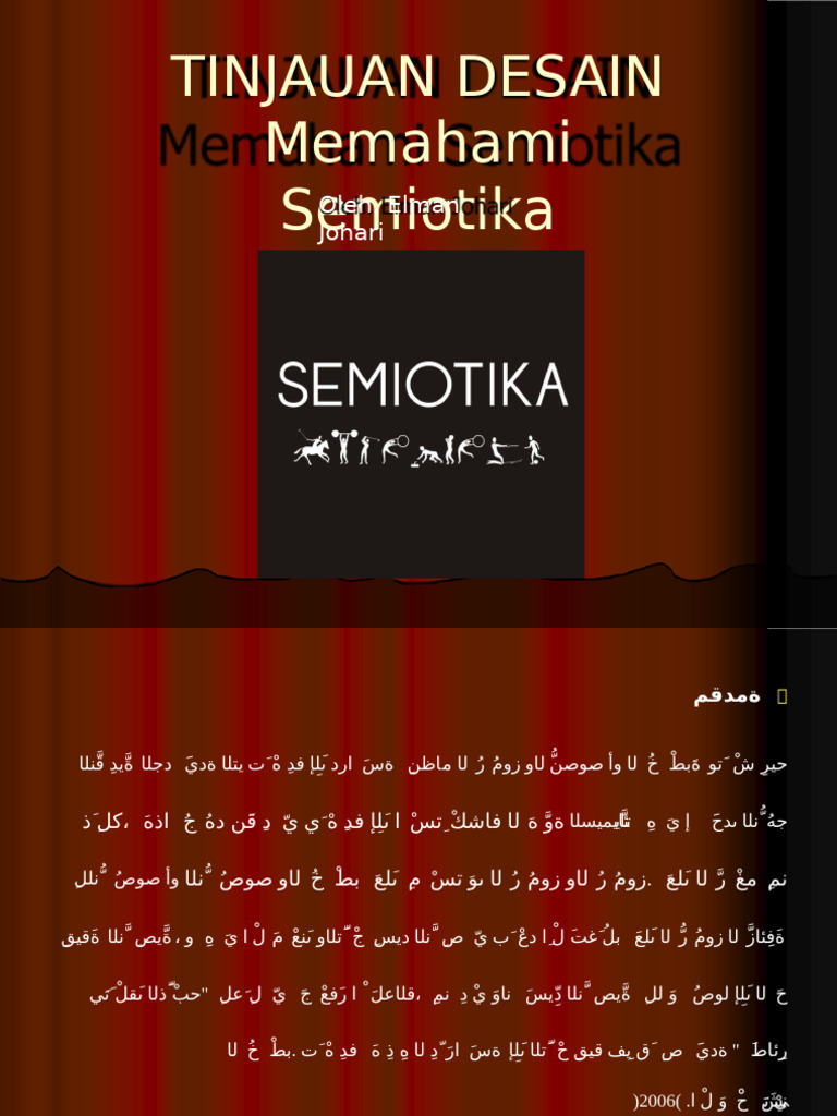Elman Johari Tentang Memahami Semiotika | PDF