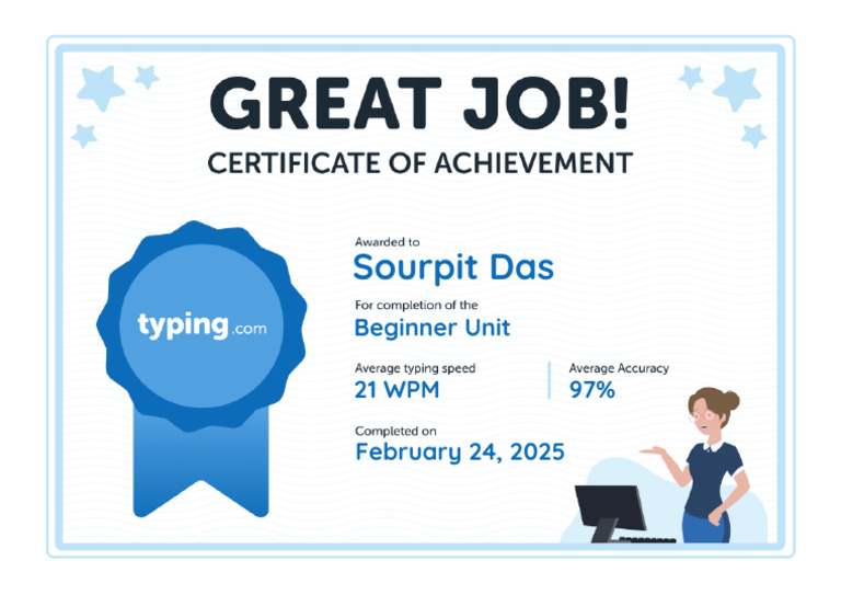 Typing certificate for beginners | PDF