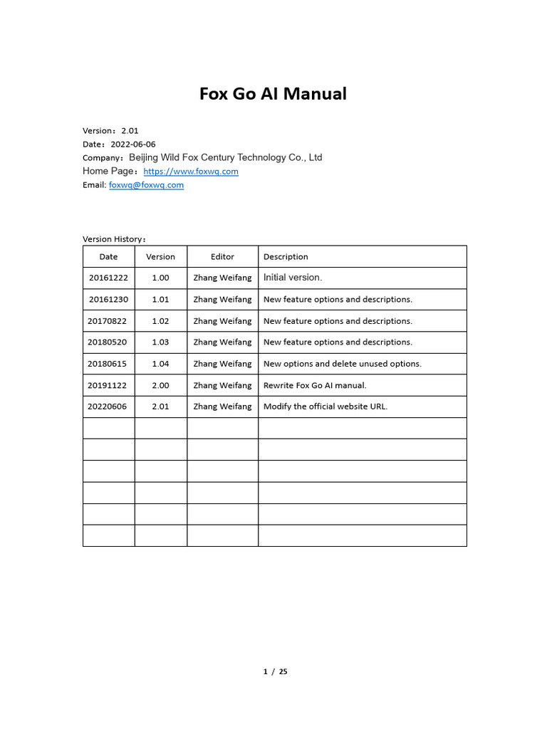 Fox Go AI Manual Version 2.01 | PDF | Port (Computer Networking ...
