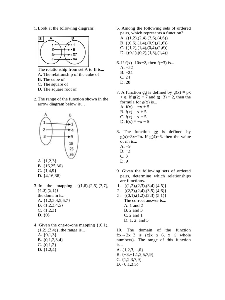 Latihan Soal PAS - 2 | PDF | Function (Mathematics) | Equations