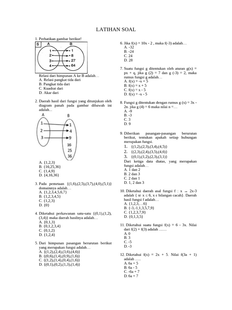 LATIHAN SOAL PERSIAPAN PAS | PDF