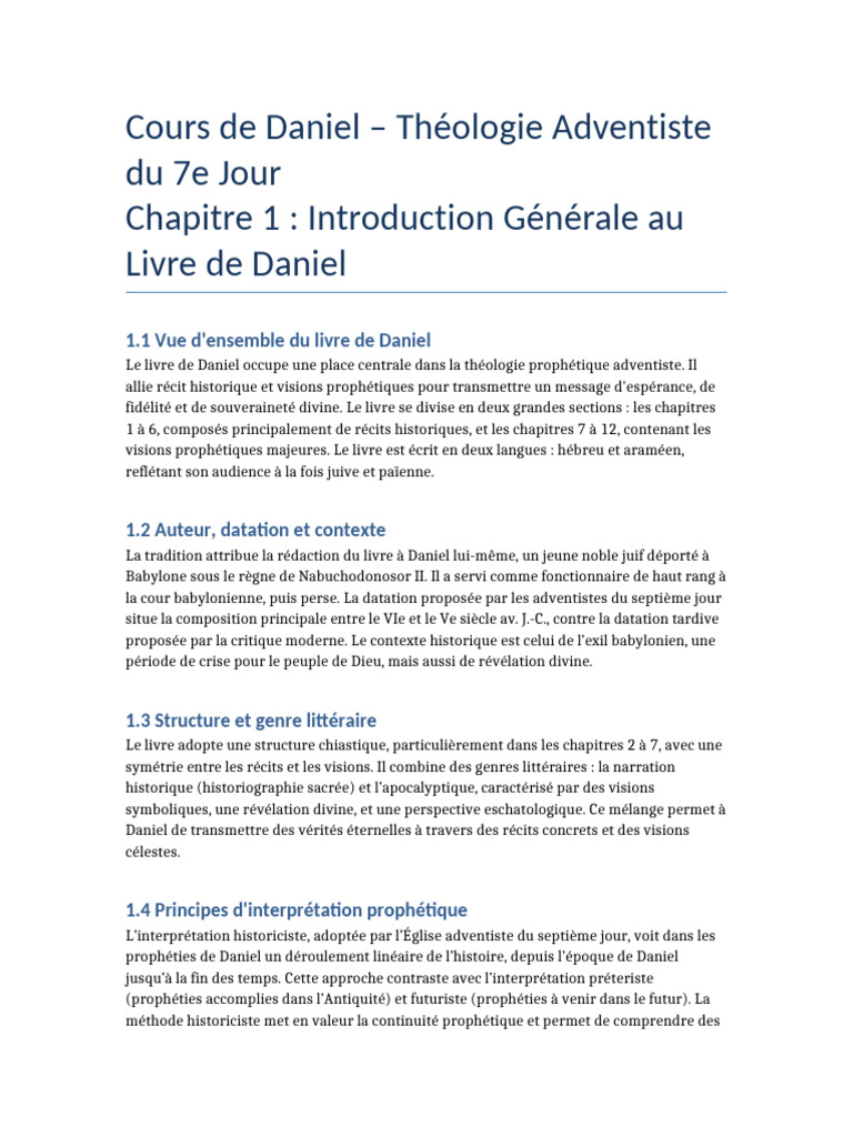 Introduction au Livre de Daniel | PDF | Livre de Daniel | Daniel (prophète)
