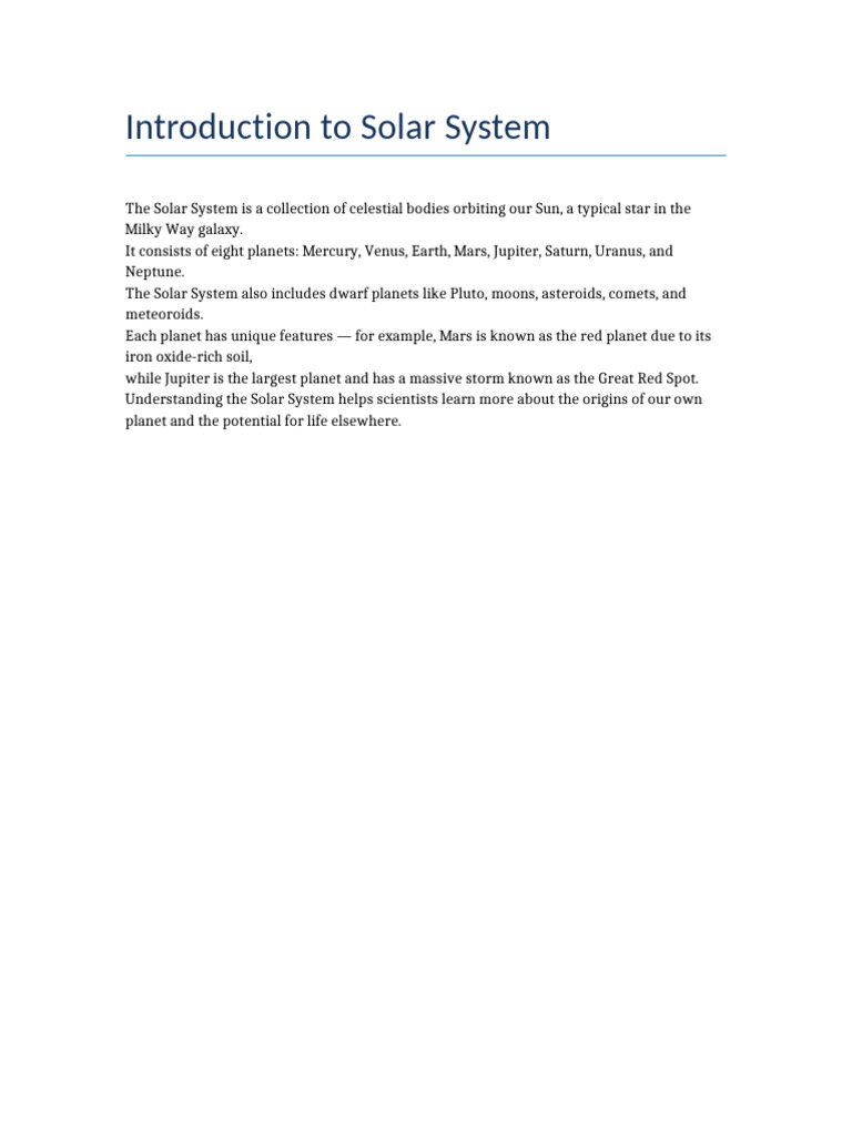 Solar System Intro For Scribd | PDF