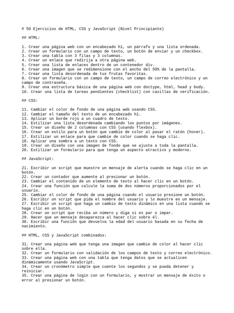 Ejercicios HTML Css Js | PDF | Botón (Computación) | HTML