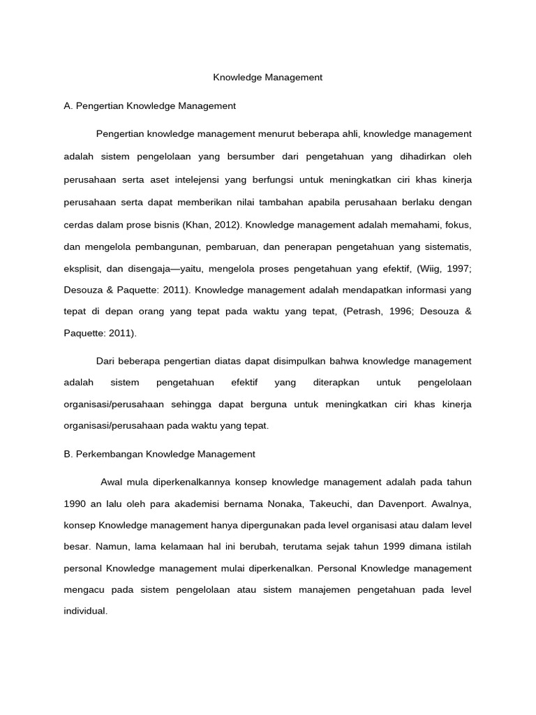 Teori Knowledge Management | PDF