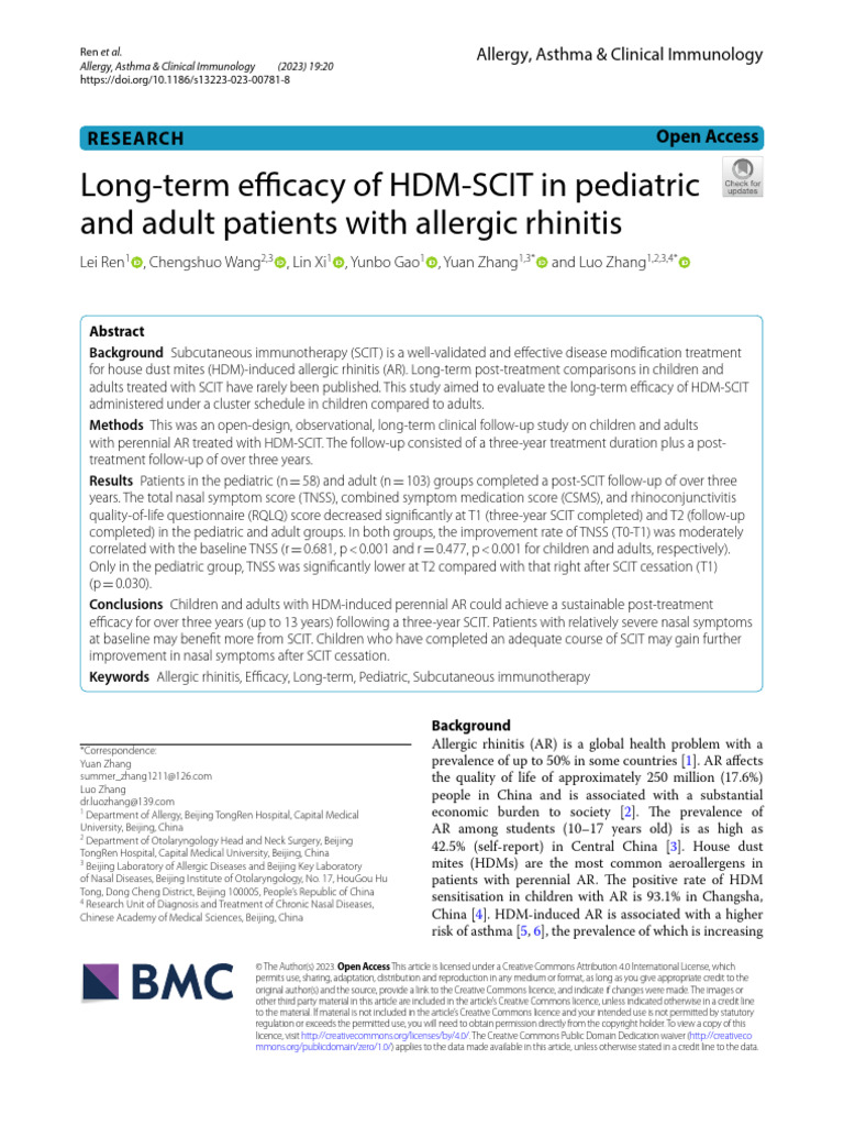 Long-Term Efcacy of HDM-SCIT AACI 2023 | PDF | Allergy | Allergology