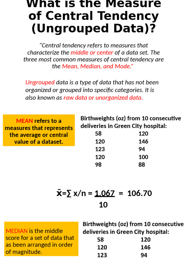 3 Measure of Central Tendency | PDF