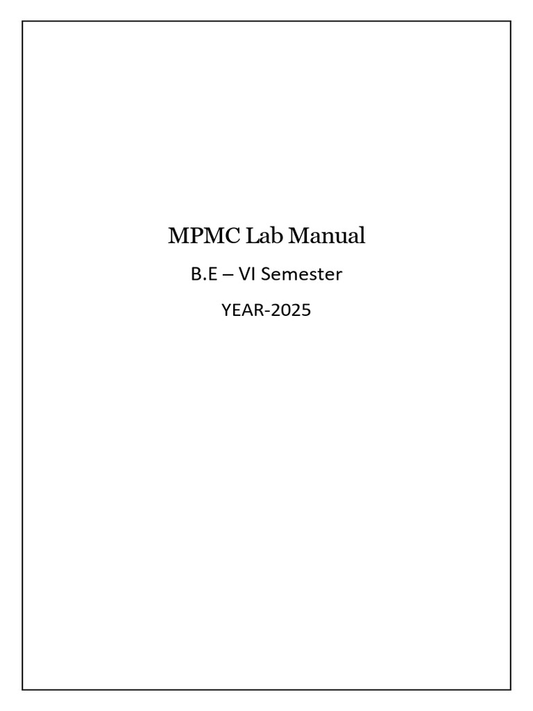 Rev MPMC Lab Manual 2025 | PDF | Electric Motor | Computer Hardware